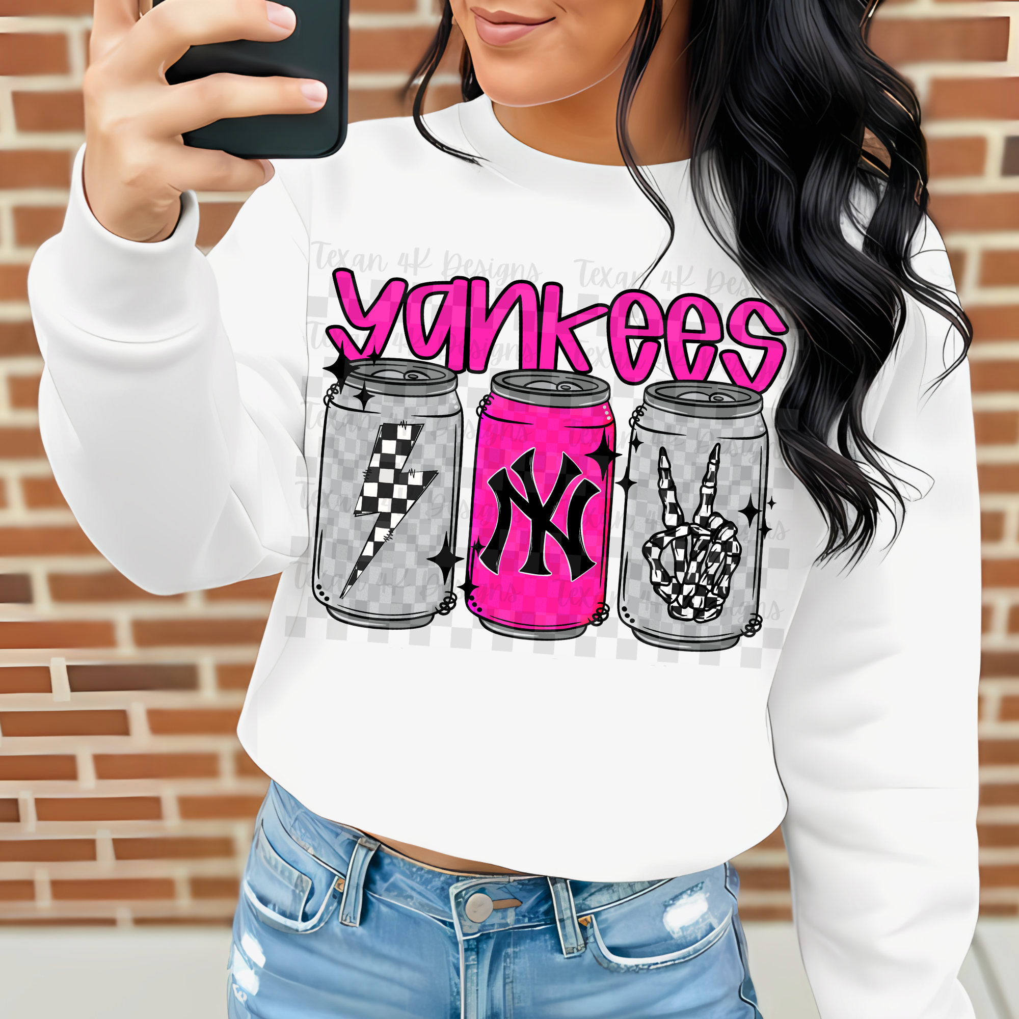 checkered cans NY - DIGITAL PNG – Texan 4K Designs