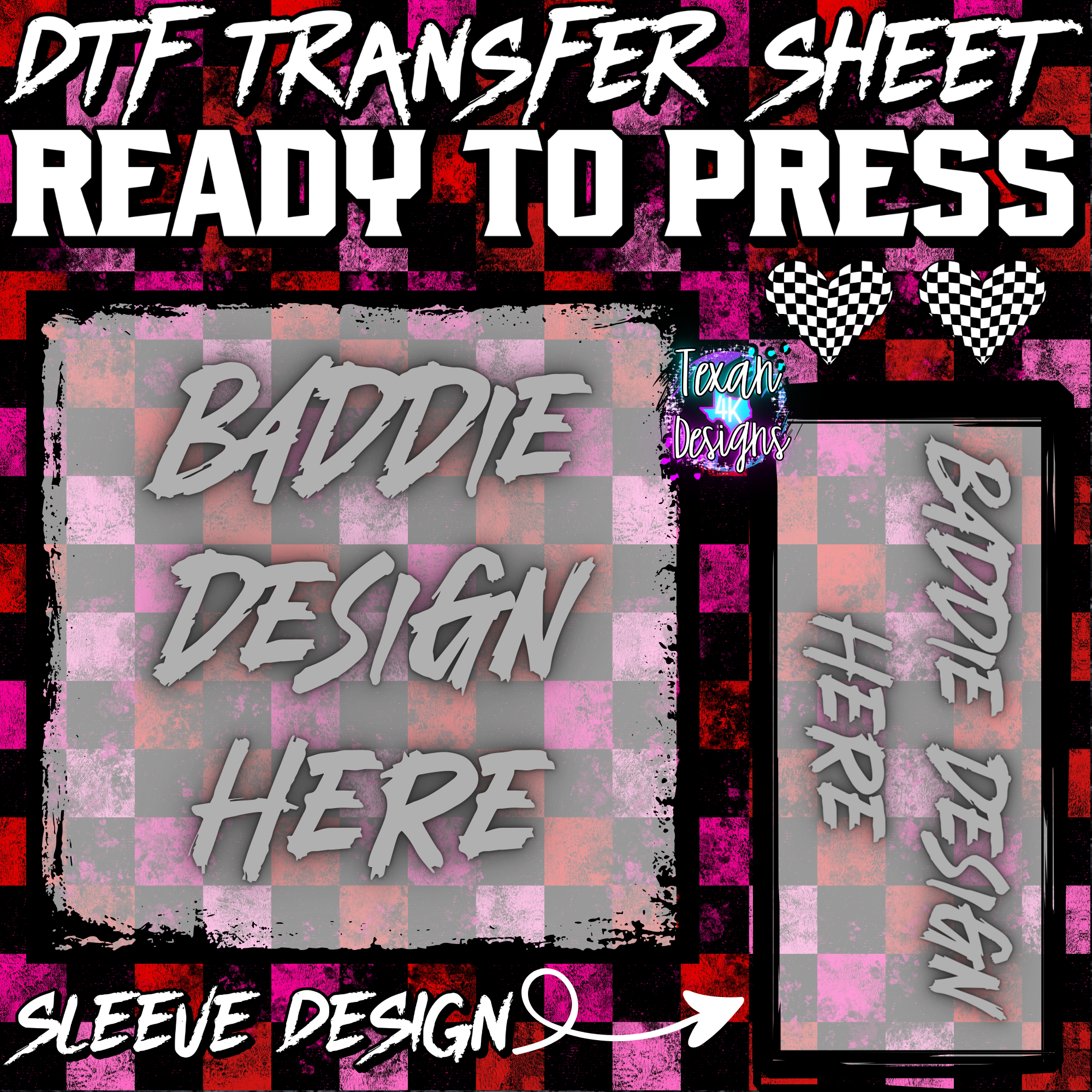 DTF transfer sheet w/ sleeve mock up edgy - grunge – Texan 4K Designs