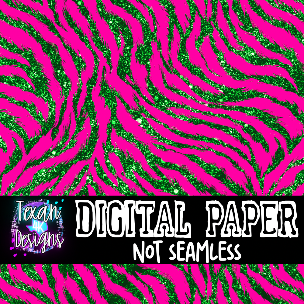 pink green glitter zebra print - DIGITAL PAPER – Texan 4K Designs