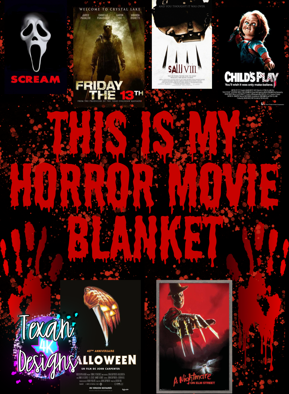 this is my horror movie blanket - 2 DIGITAL PNG – Texan 4K Designs