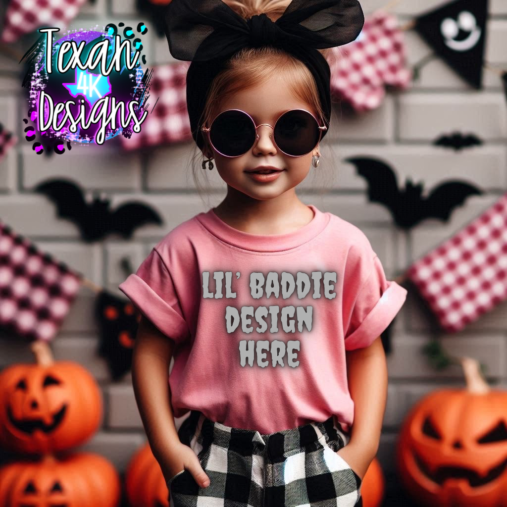 IRL light pink shirt toddler girl, edgy, spooky, model mock up – Texan ...