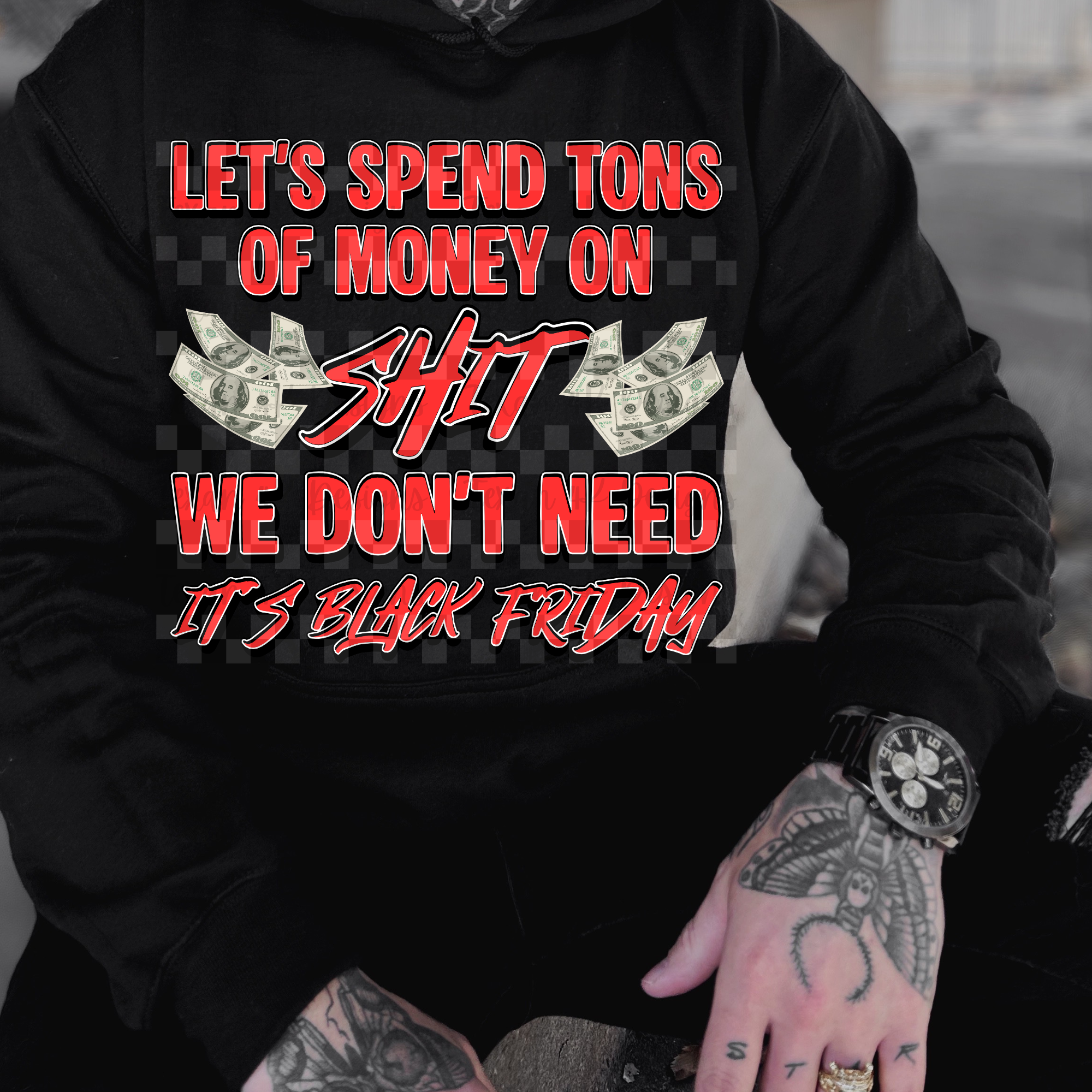 let's spend tons of money (black friday) mens - DIGITAL PNG – Texan 4K ...